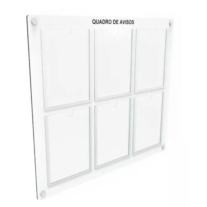 Quadro de avisos 6 A4 em acrílico vertical – Acrílicos Mais – Acrilico ...