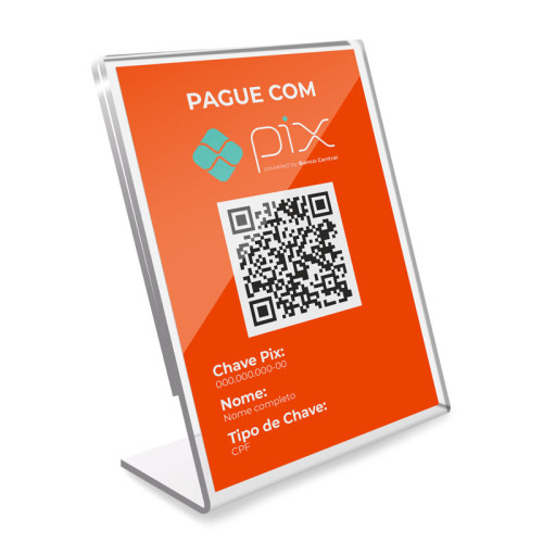 Placa de PIX em acrílico – Acrílicos Mais – Acrilico Pesonalizado